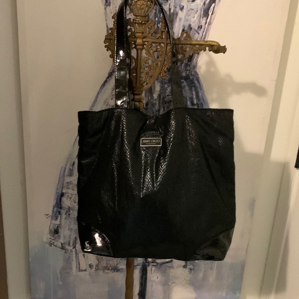 Jimmy Choo Black Patent Tote Bag - Gem